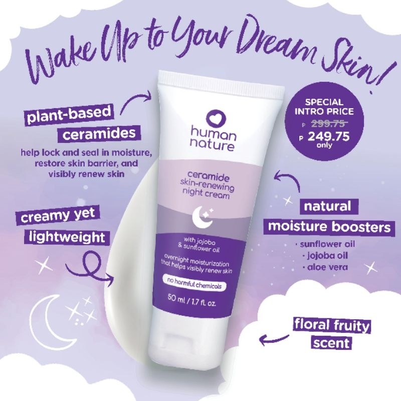 HN Human Nature Ceramide Skin-Renewing Night Cream 50ml | Shopee ...