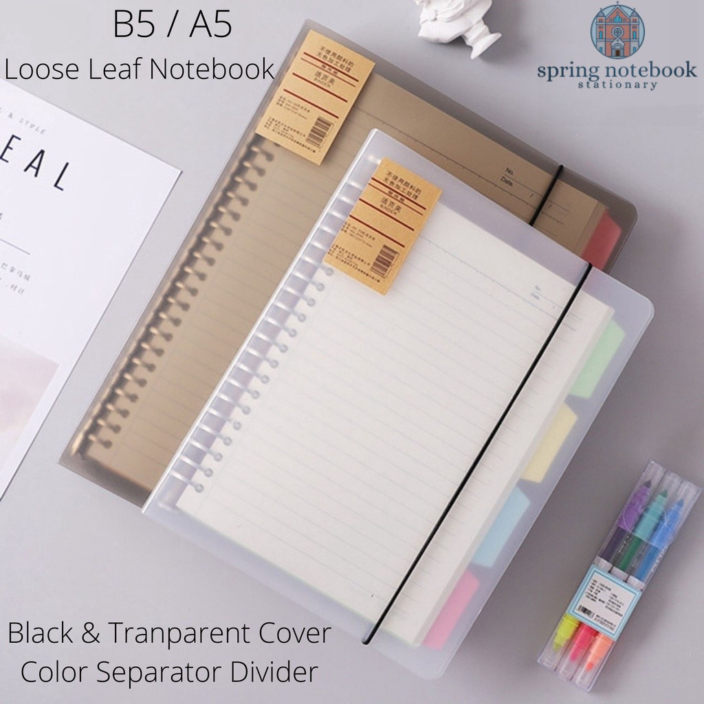 A5/B5 Loose Leaf Refillable Binder Notebook Replacable Metal Ring ...