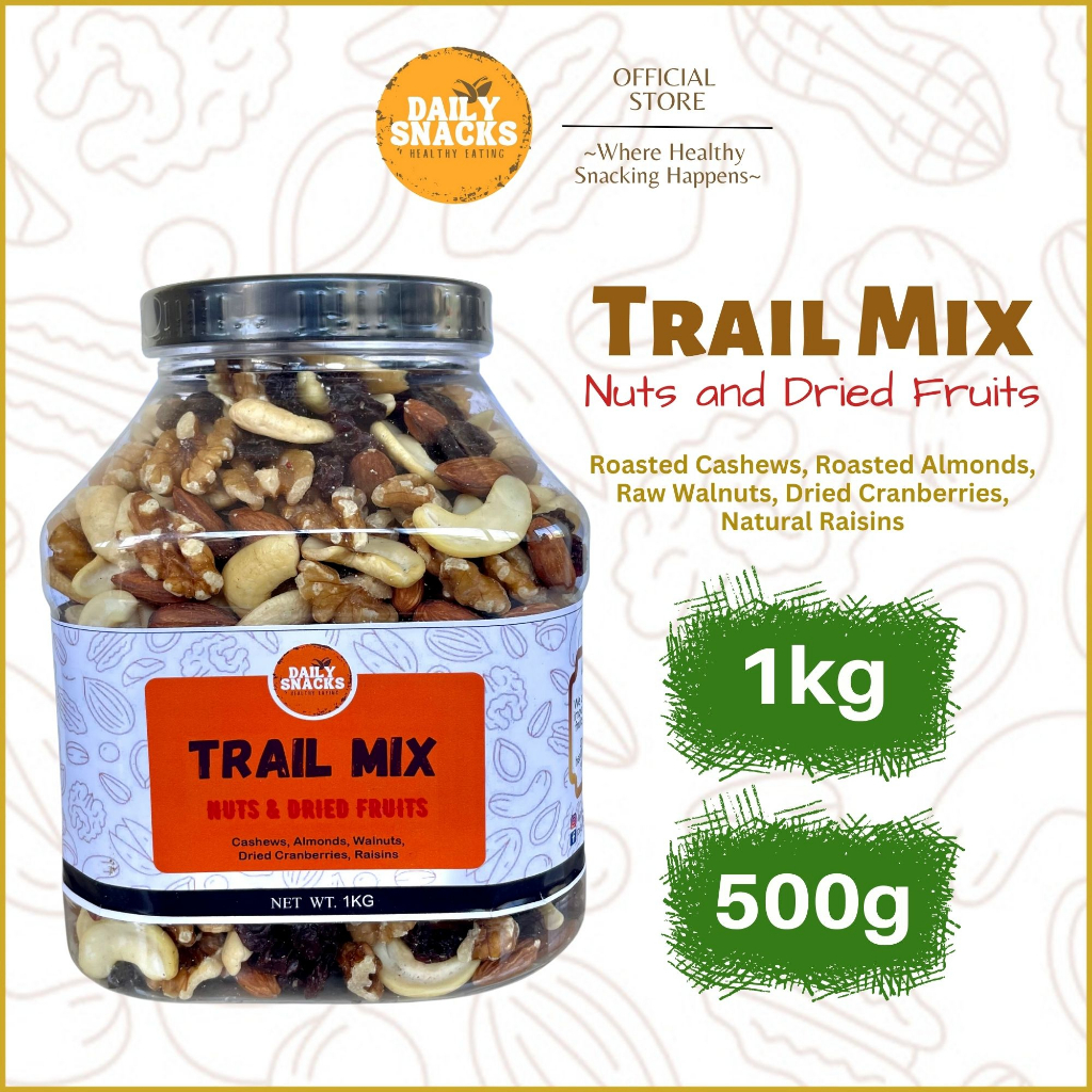 Daily Snacks Trail Mix Nuts and Dried Fruits in Jar | Shopee Philippines