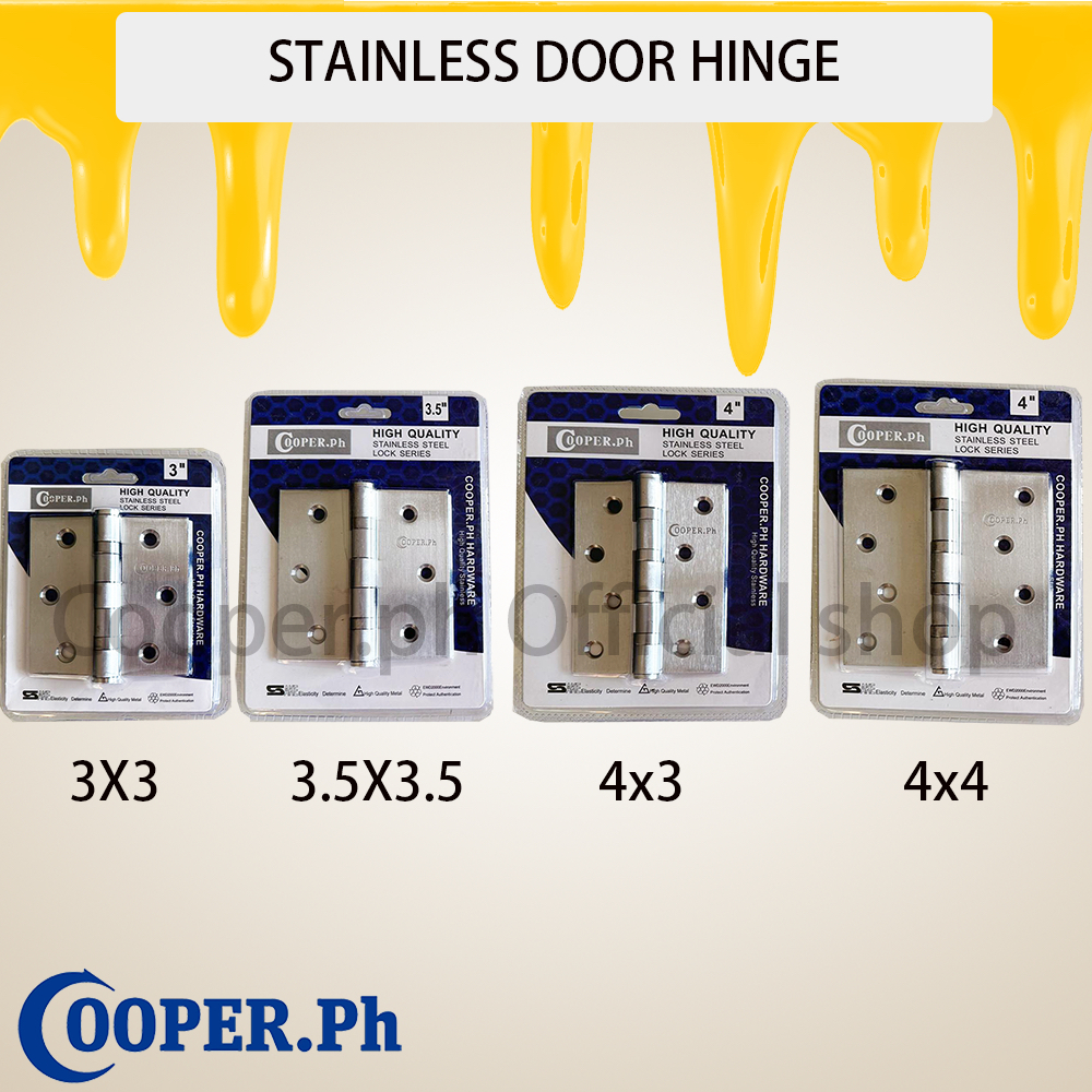 Cooper.ph 304 stainless door hinge 3x3 4x4 4x3 3.5x3.5 bisagra | Shopee ...