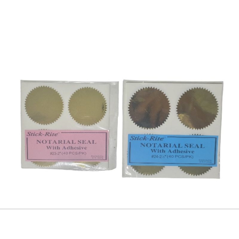 Stick- Rite Notarial Gold Seal with Adhesive Pack of 40 Pieces | Shopee ...