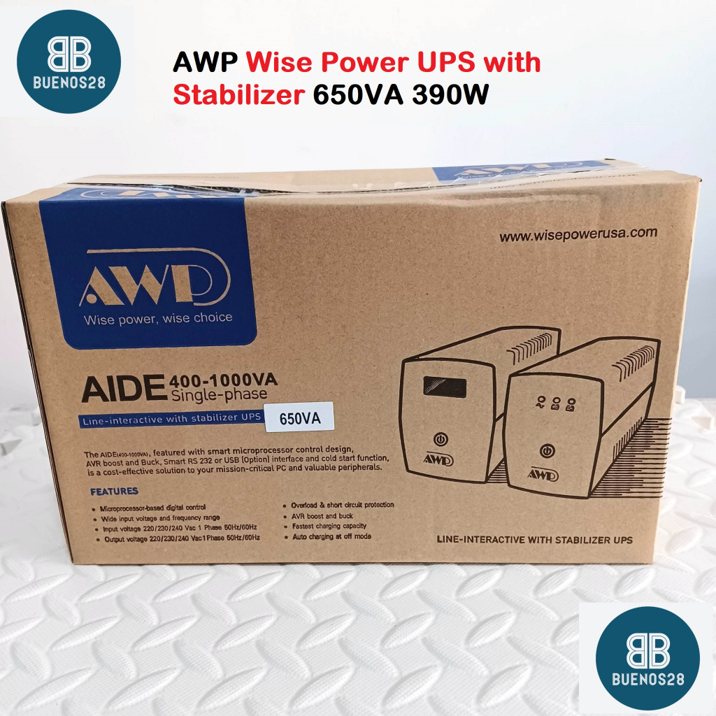 AWP Wise Power UPS with Stabilizer 650VA 390W USA Brand | Shopee ...
