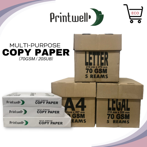 HARD PAPER Printwell Multi-purpose Copy Paper A4 Size 5REAMS/BOX Bond ...