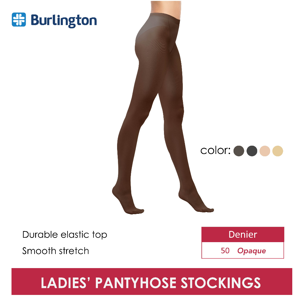 Burlington Ladies’ Full Support Smooth Stretch Pantyhose Stockings 50 ...