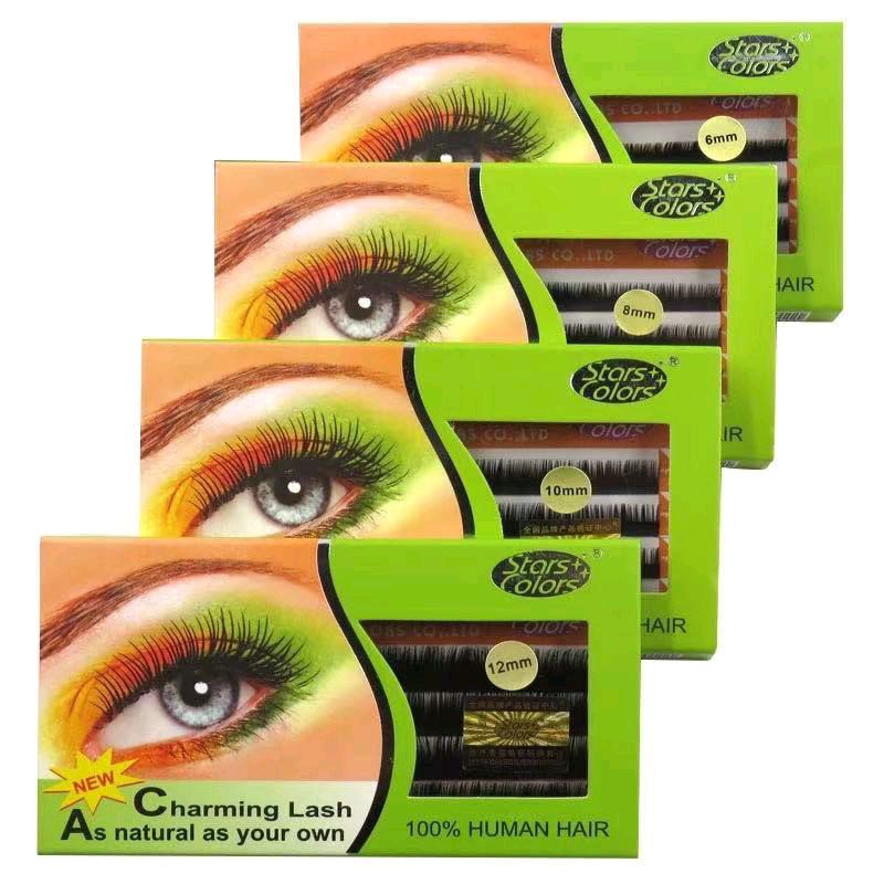 stars colors Eyelash extension human hair Natural false eyelashes ...