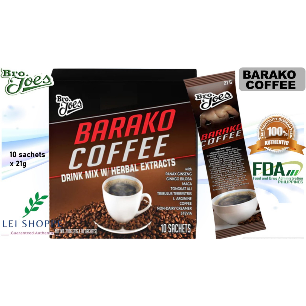 LeiShoppe BARAKO Coffee Bro. Joes for Men 10 Sachets/Box | Shopee ...