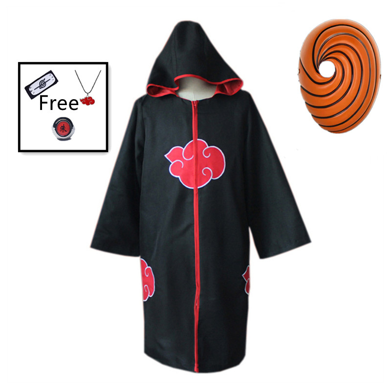 Naruto Costume Akatsuki Cloak Cosplay Sasuke Uchiha Cape man Clothing ...