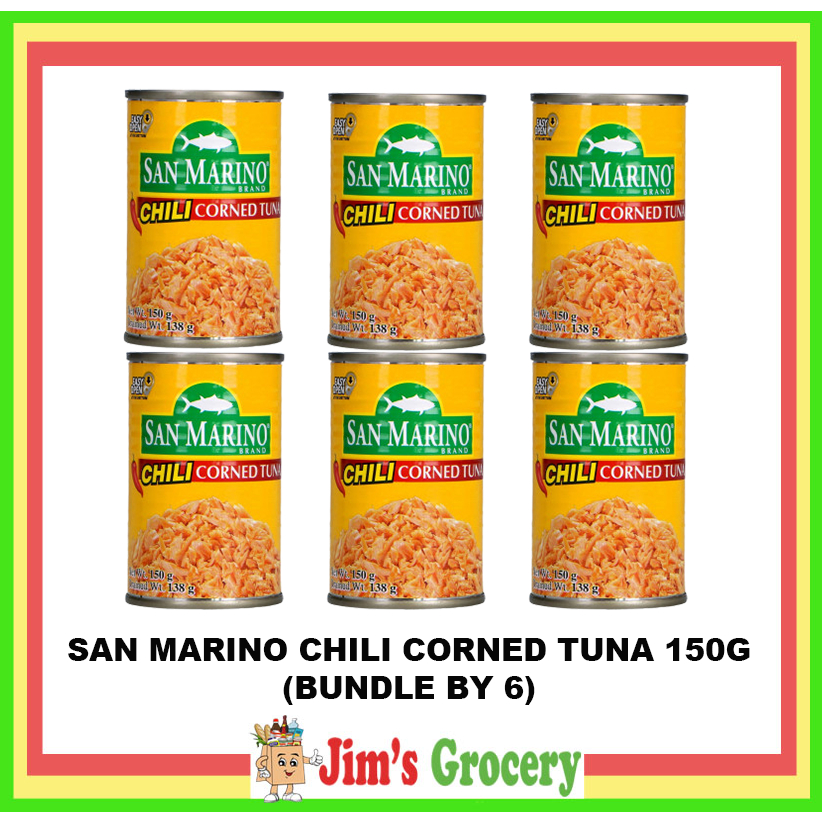 JIMS SAN MARINO CORNED TUNA CHILLI 150G (BUNDLE BY 6) | Shopee Philippines
