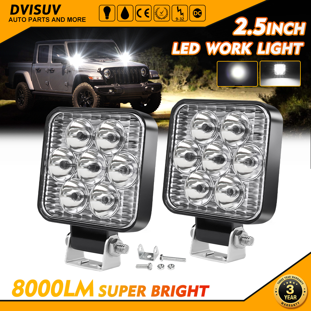 Square 48W LED Work Light 12V 24V Off Road Flood Spot Lamp For Car ...