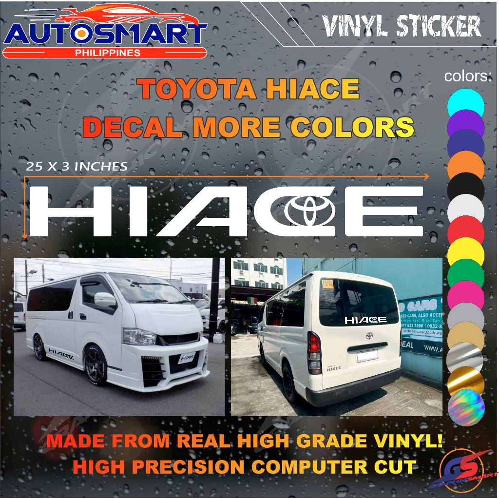 Hiace Logo Decal Sticker Vinyl More Colors Weather Proof Quality ...