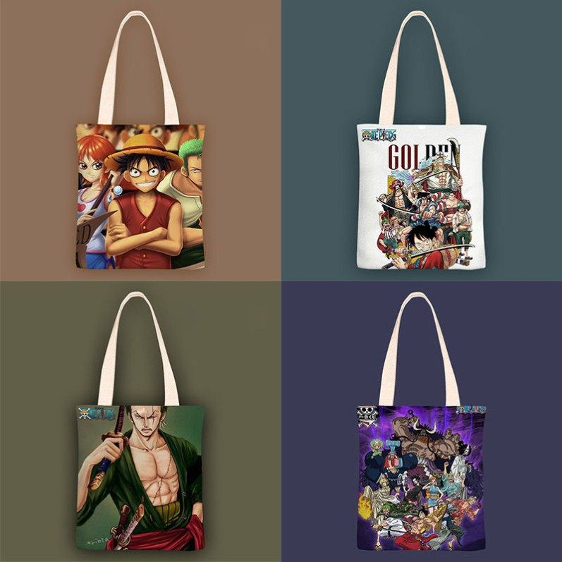 One Piece Anime Canvas Tote Bag Shoulder Bag rendy unisex Student Bag ...