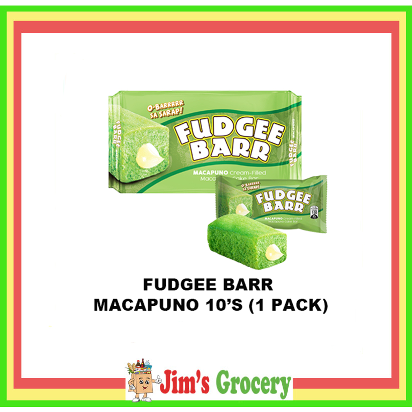 JIMS FUDGEE BARR MACAPUNO CREAM FILLED CAKE BAR 40G 10'S (1 PACK ...