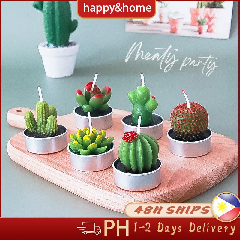 6pcs Cactus Candle - Artificial Succulent Cactus Candle For Souvenir ...