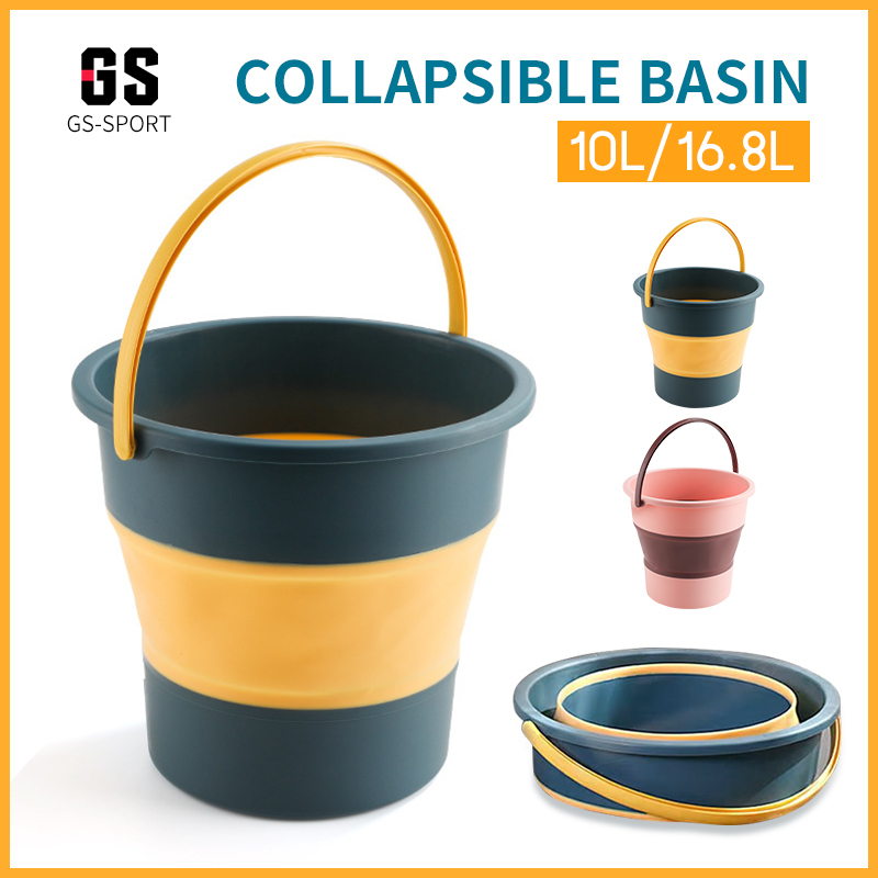 Folding bucket portable collapsible basin camping beach fishing ...