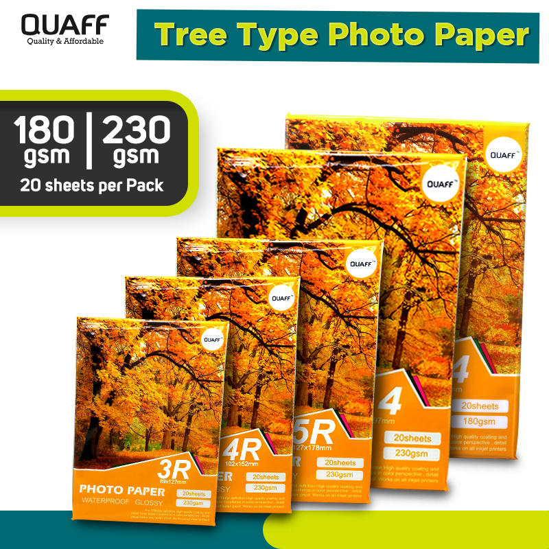 QUAFF Glossy Tree Type Photo Paper A4 | 5R | 4R |3R 230gsm/180gsm ...