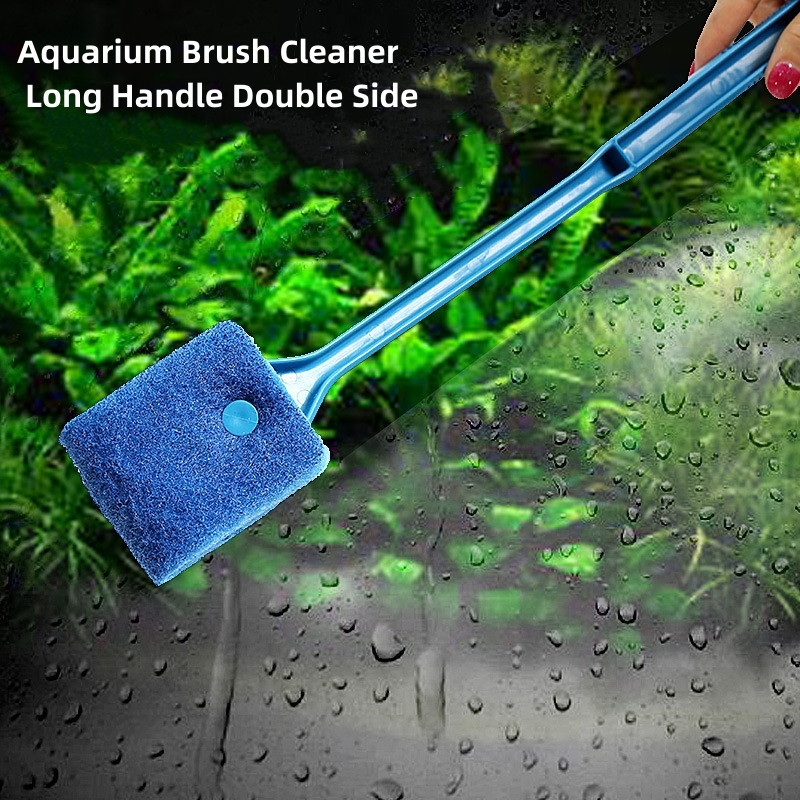 Aquarium Brush Cleaner Long Handle Double Side Scrubber Aquarium Fish ...
