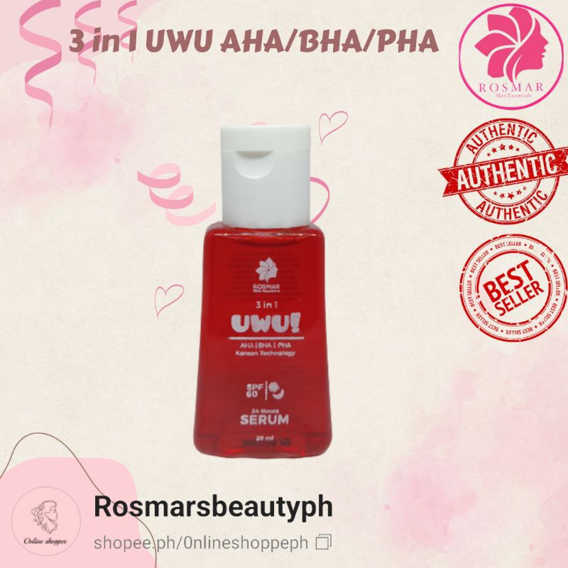 Rosmar Uwu 4in 1 Serum 30ml AHA|BHA|PHA Serum | New Packaging | Shopee ...