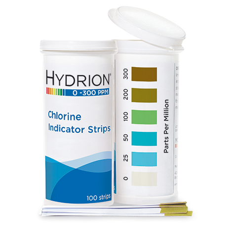 Hydrion Chlorine Test Strips 0-300 ppm, Vial of 100 Strips | Shopee ...