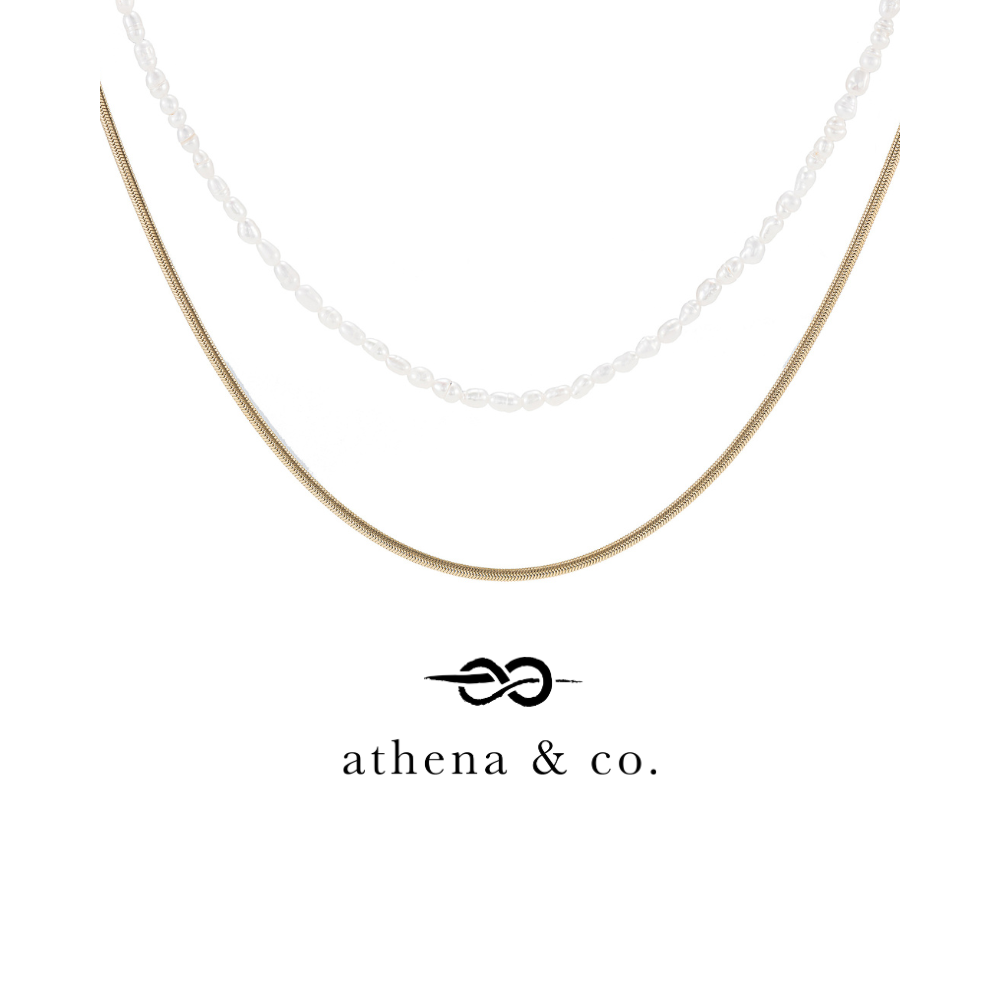 Athena & Co. Noa Freshwater Pearl + Snake Chain Necklace | Shopee ...