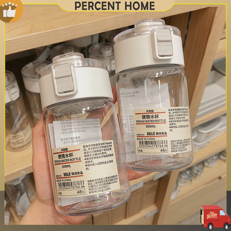 600ML muji transparent Water Bottle Plastic Portable Leak proof Drink ...