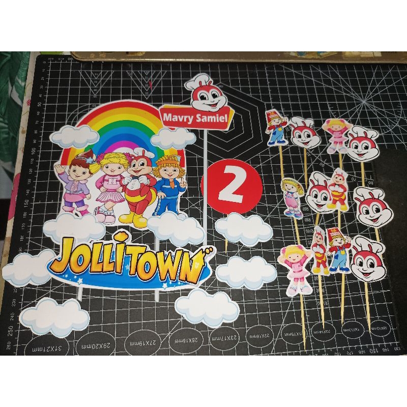 customized photo Printed jollitown themed cake and cupcakes toppers ...