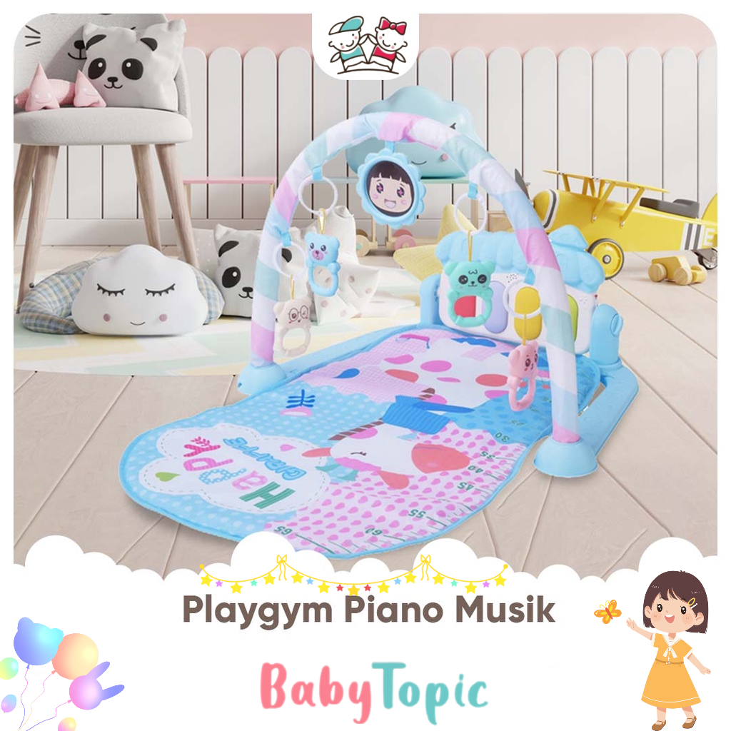 Baby Music Piano Keyboard Play Rack Kids Early Education Gym Crawling ...