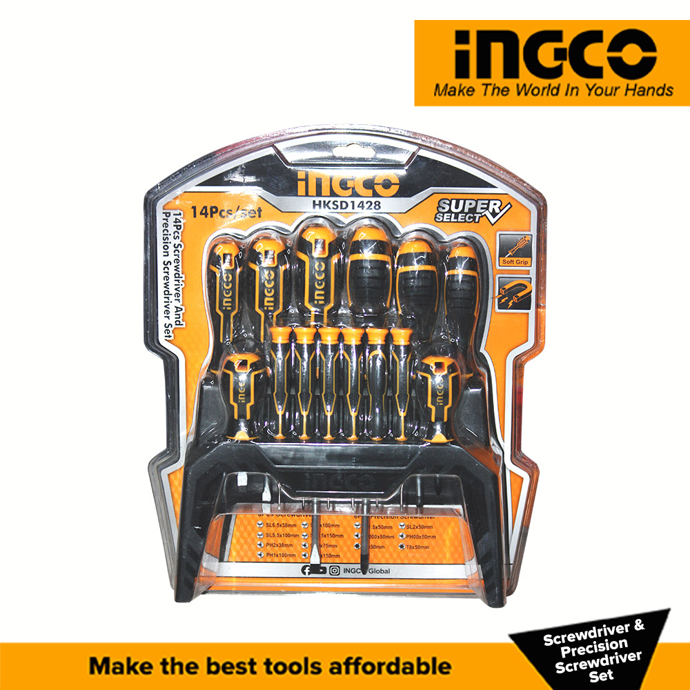Ingco Flat Slotted And Precision Screwdriver Set HKSD1428 HT2 | Shopee ...