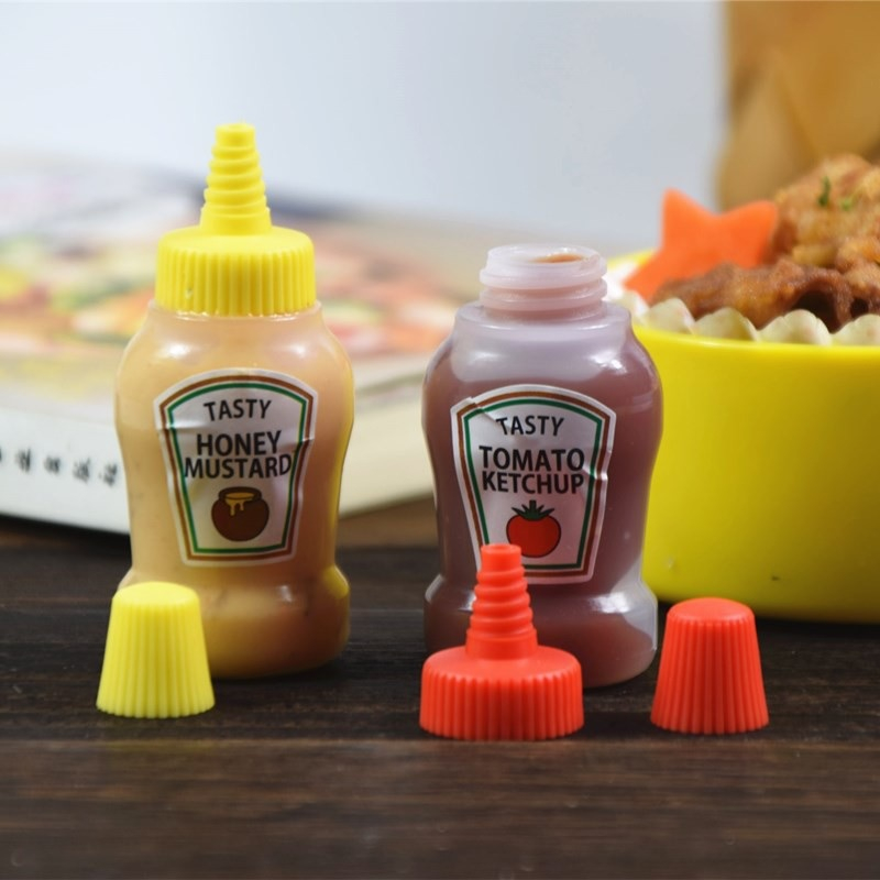 4-PC Lovely Mini Seasoning Sauce Ketchup Bottle Small Containers For ...