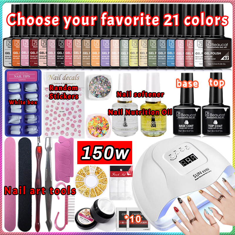 Gel Nail Polish Set LED Nail Polish Dryer 150w Gel Color 10/15/21 ...