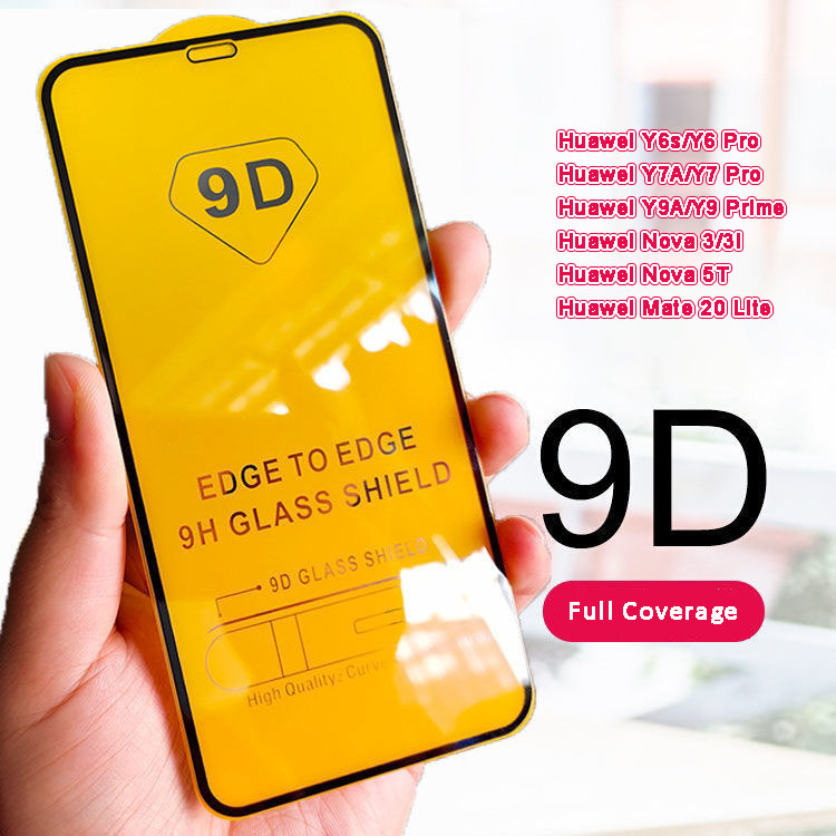 9D Glass Huawei Y9 Prime Y6 Pro 2019 Y9A Y7 2018 Y7A Nova 3 3i 5T 7i ...