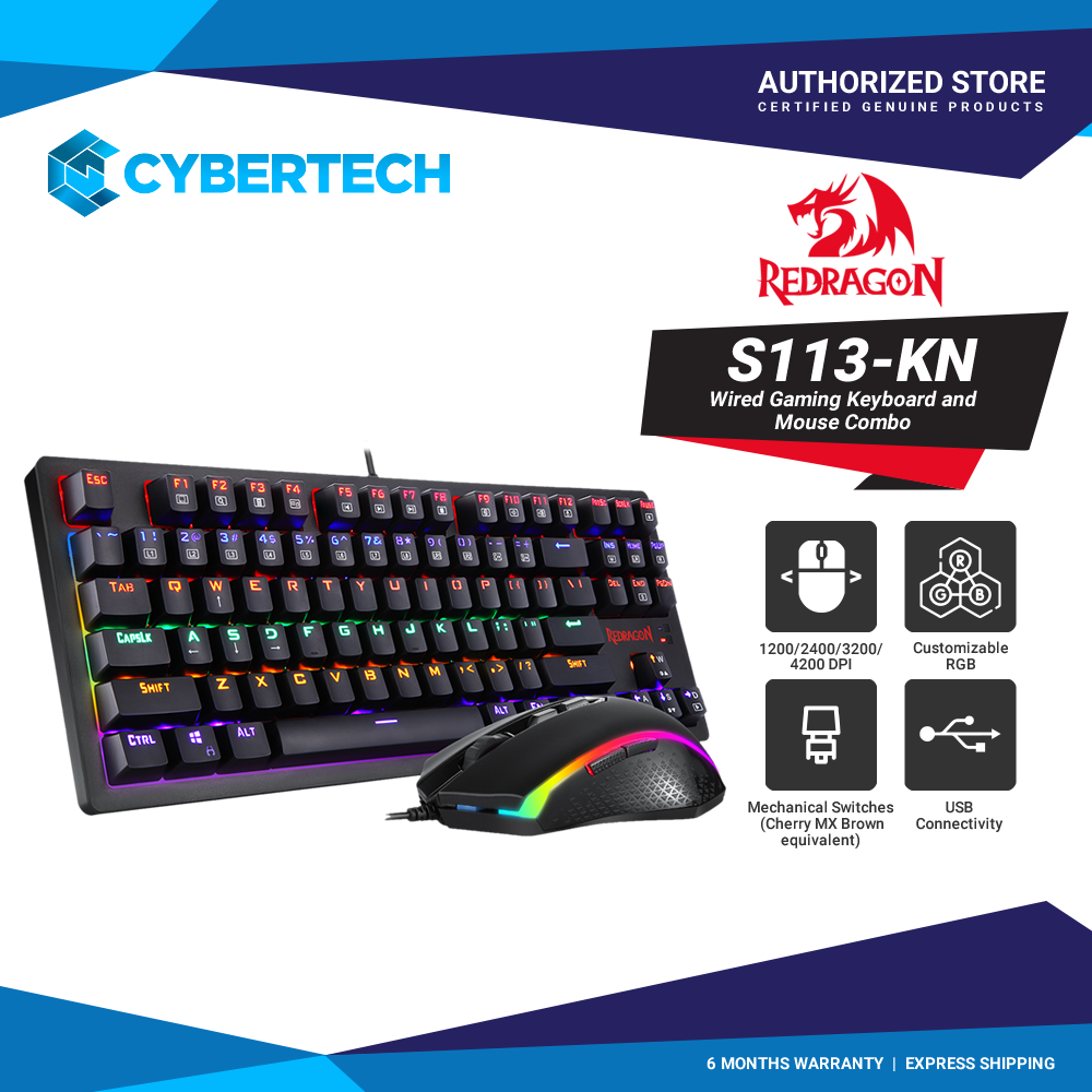 Redragon S113-KN Gaming Keyboard And Mouse Set (Black) | Shopee Philippines