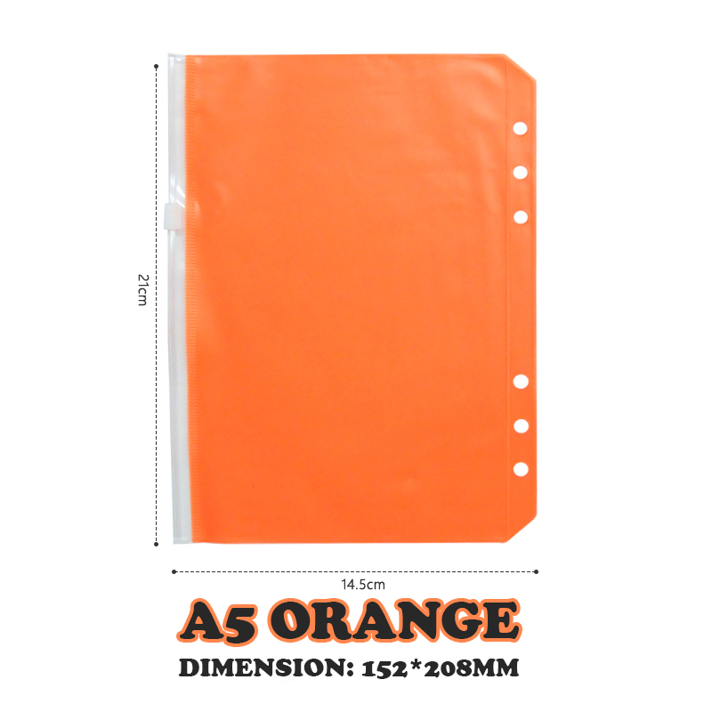 Colored Clear Pocket / Ziplock /Calling cards for Binder A5 A6 A7 Pure ...