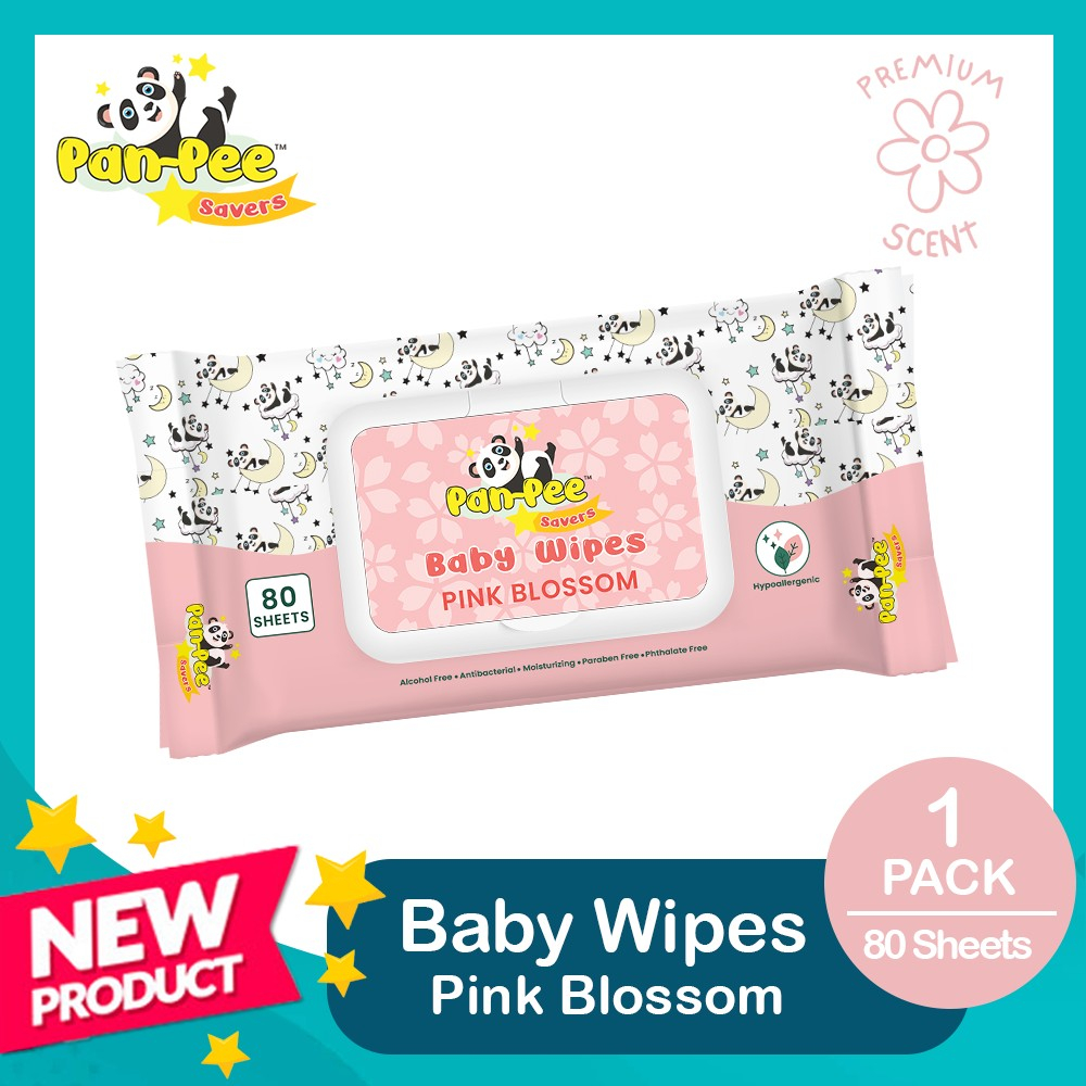 PanPee Savers Pink Blossom Scent Baby Wipes 80's | Shopee Philippines