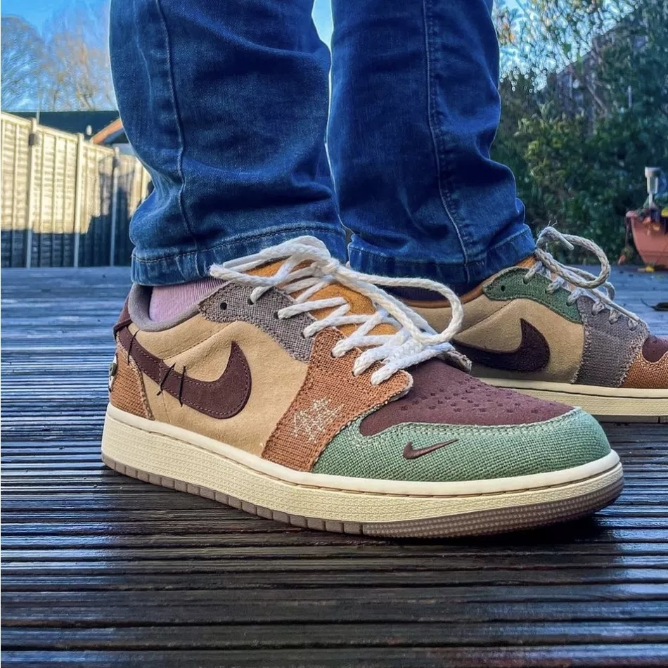 MELO Zion " Voodoo" X Air Jordan 1 Low Cut Sneaker Shoes for Men ...