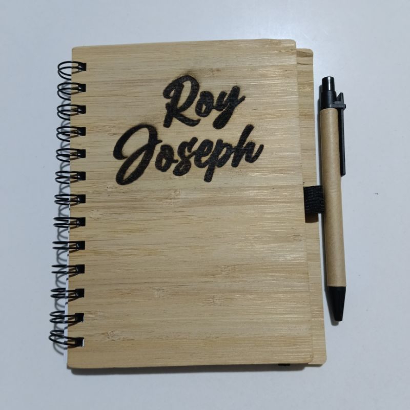 PERSONALIZED LASER ENGRAVED BAMBOO NOTEBOOK | Shopee Philippines
