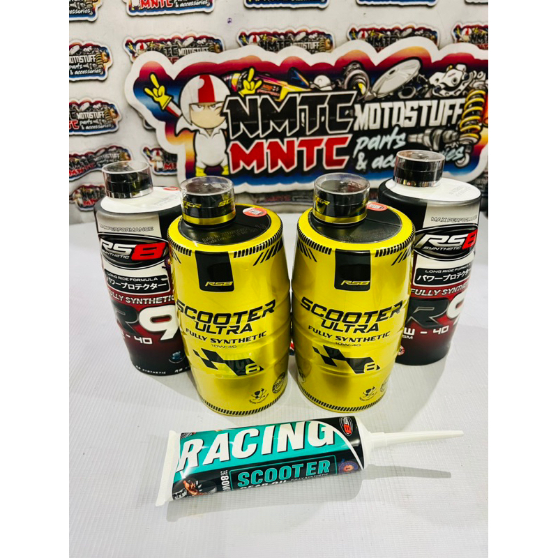 RS8 OIL PAO ULTRA SCOOTER/R9 FULLY SYNTHETIC 10w40 1LITER/ 800ML GEAR ...
