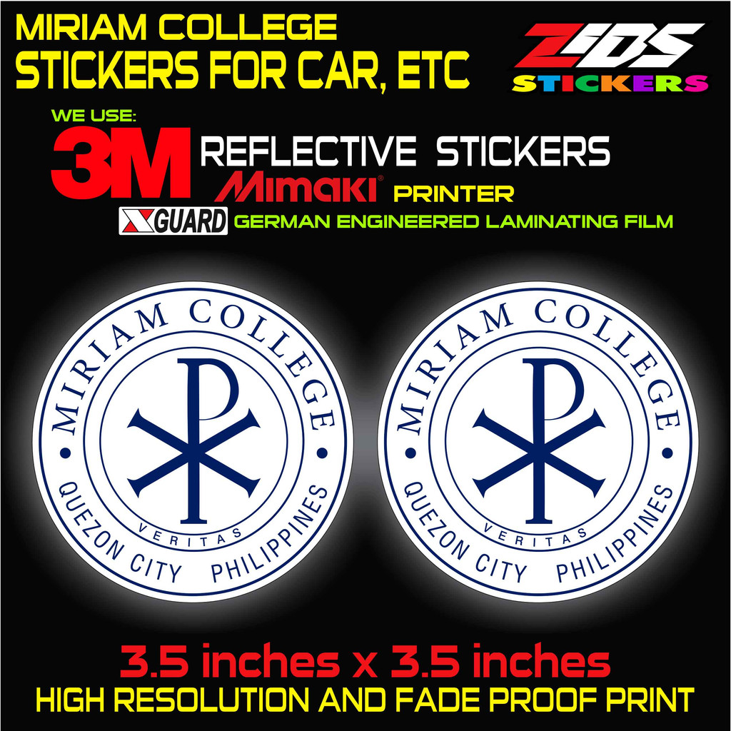 miriam college 3M reflective stickers laminated sticker for cars ...