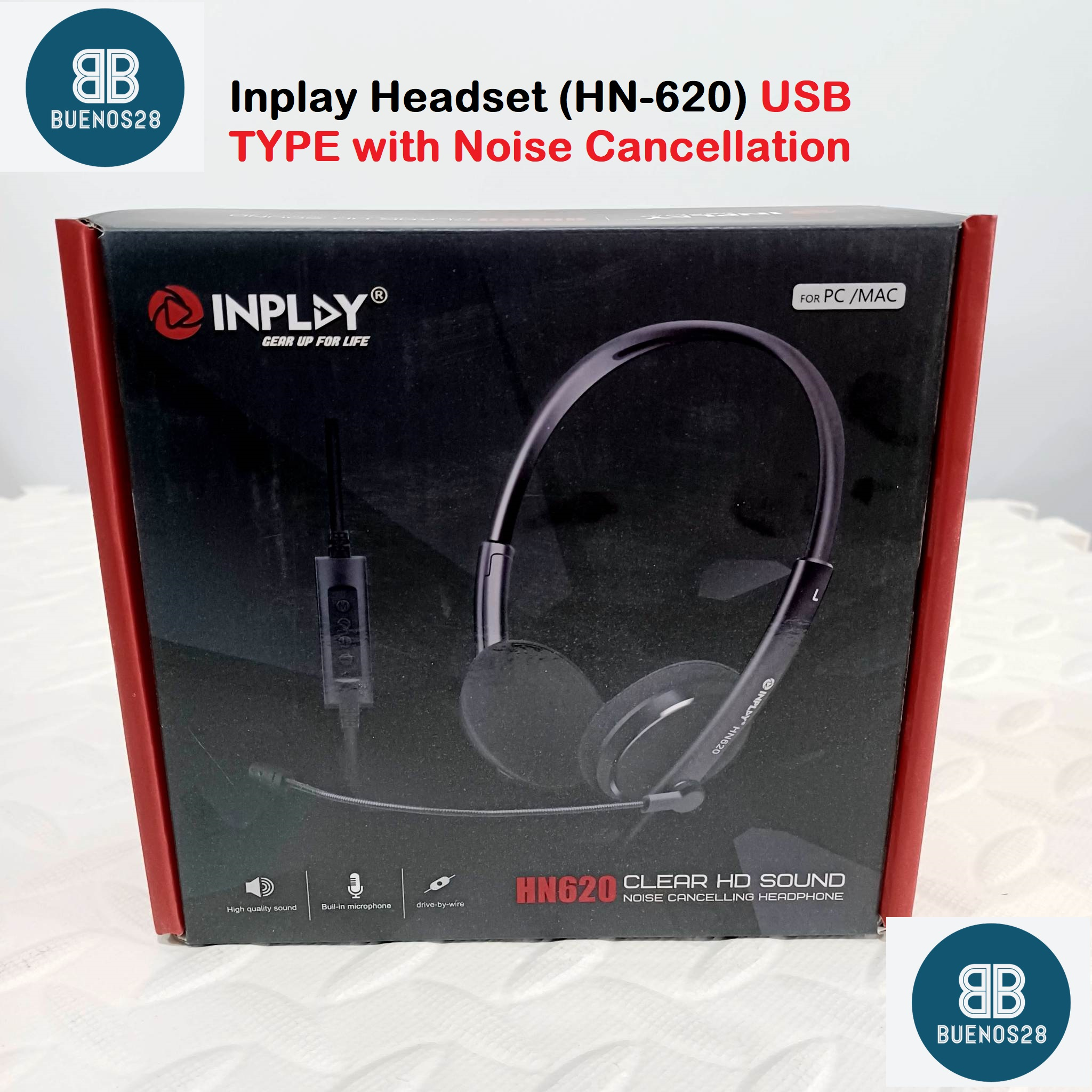 Inplay Headset (HN-620) USB TYPE with Noise Cancellation | Shopee ...