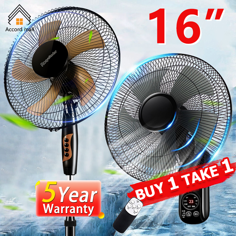 Electric fan 16 inch wall fan buy1 take1 portable stand fan with remote ...