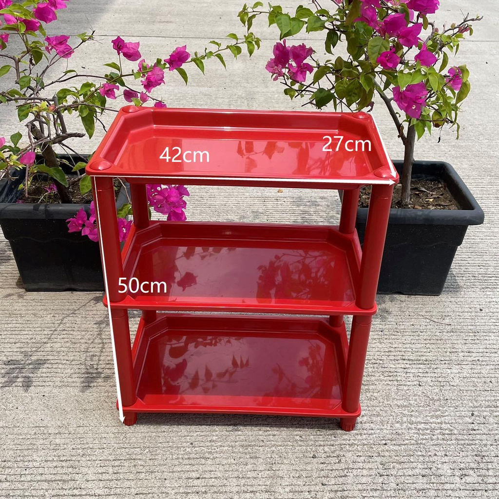 3 Layers Multi-Purpose Storage Plastic Rack Rectangle Utility Racks ...