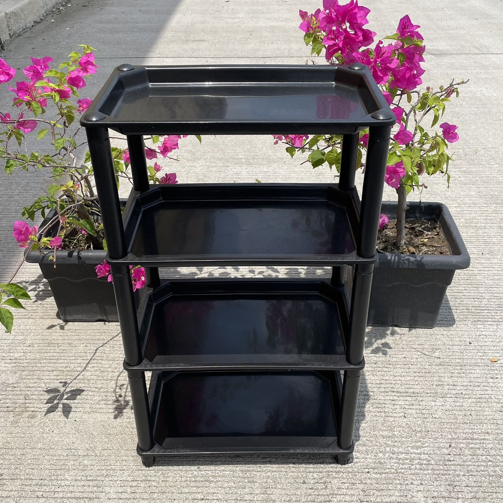 4 Layers Multi-Purpose Storage Plastic Rack Rectangular Utility Rack ...