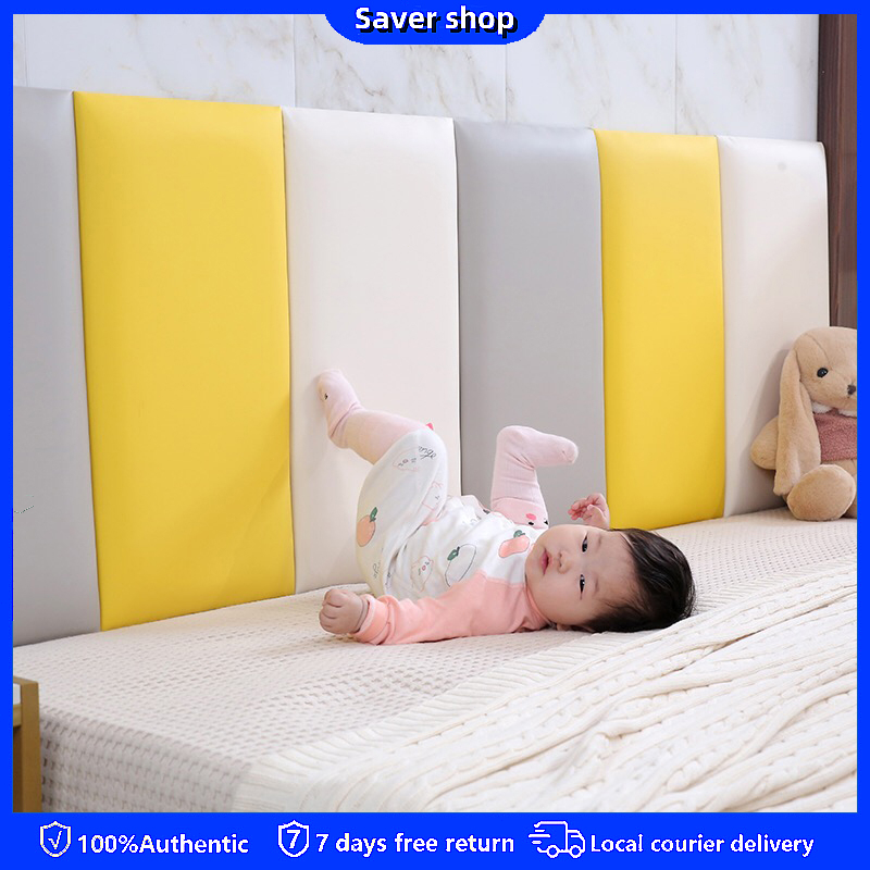 3D Kids Room Tatami Bed Baby Anti-collision Pad Waterproof Headboard DIY Self-Adhesive Wall ...