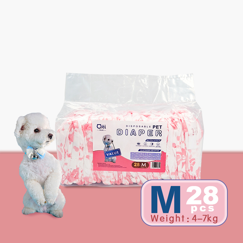 Qti Female Pet Dog Diaper 28’s M 4-7KG Puppies&Cats Value Disposable ...