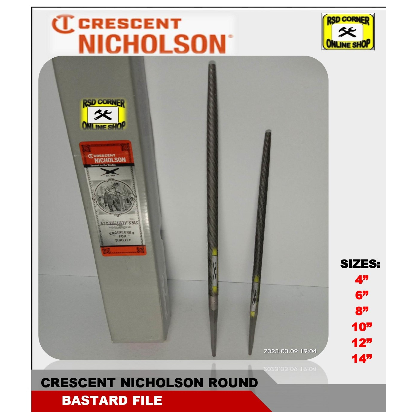 (Sold Per Piece) Original Nicholson Round Bastard File (4", 6", 8", 10 ...