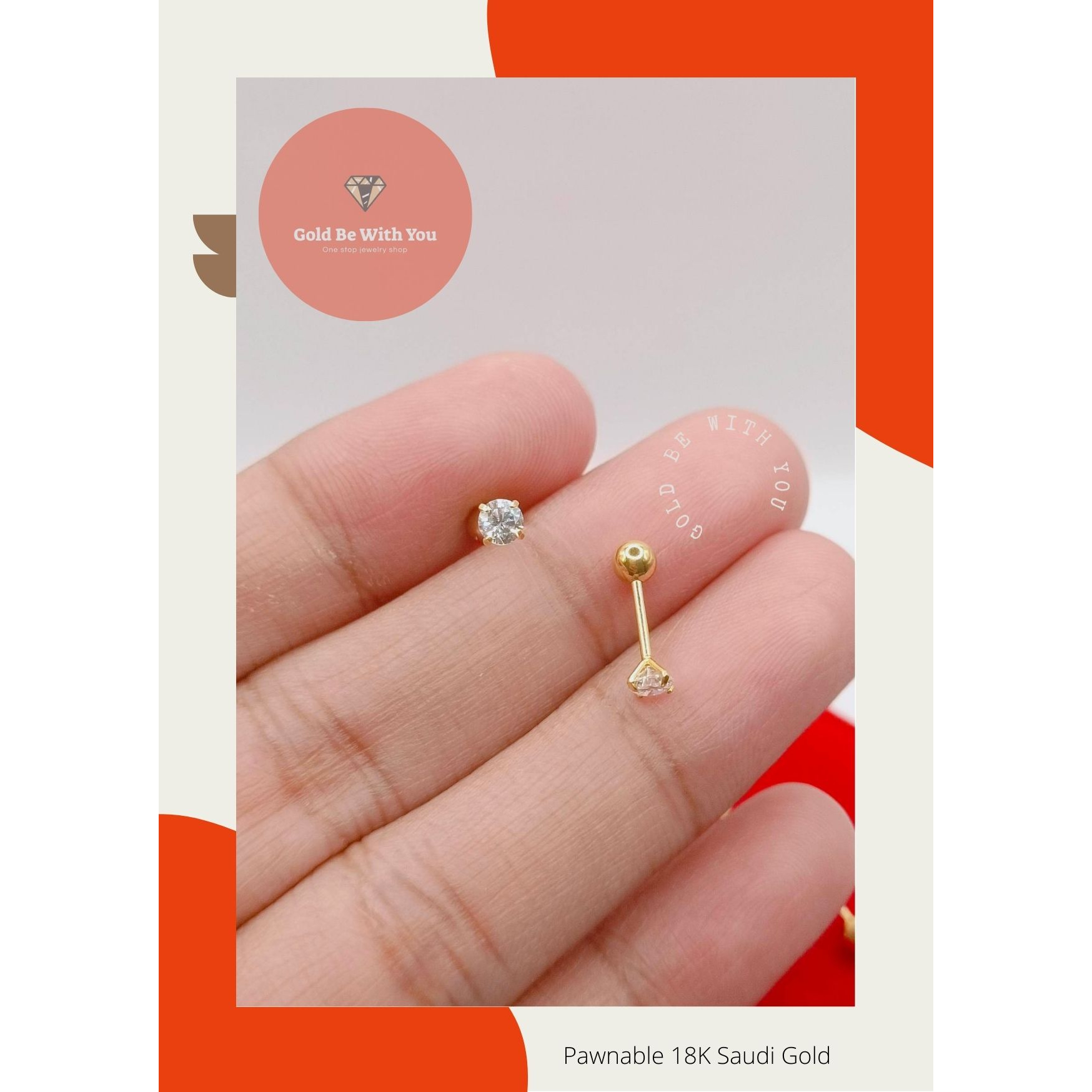 Pawnable 18k Saudi Gold Stone De Roscas Earrings | Shopee Philippines