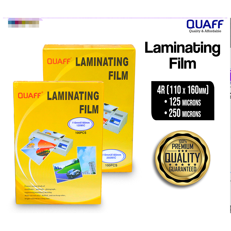 QUAFF Laminating Film 3R 4R 5R 125micron / 250micron (100sheets/pack ...