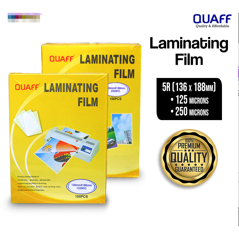QUAFF Laminating Film 3R 4R 5R 125micron / 250micron (100sheets/pack ...