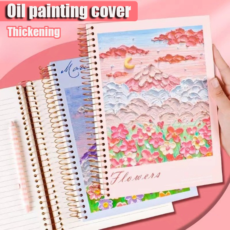 B5 Oil Painting Style Notebook Spiral Hardcover Notebook Large Size ...