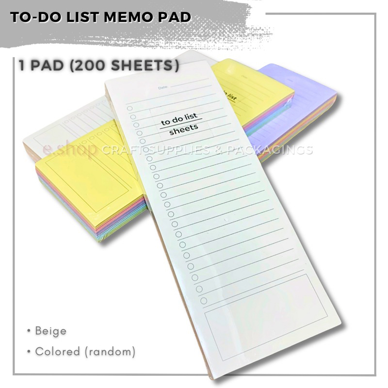 To-Do-List Memo Note Pad Lengthwise 200sheets | Shopee Philippines