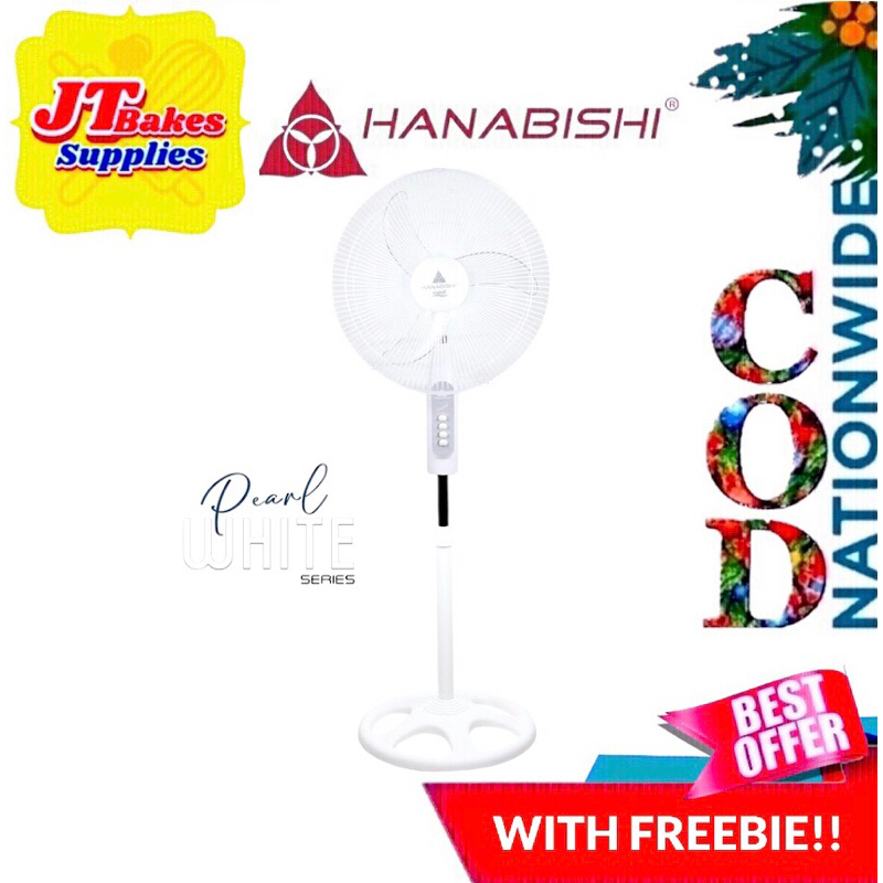 Hanabishi Aesthetic Stand Fan White Windmill WM16SF White with Freebie ...